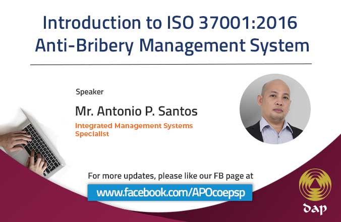 Introduction to ISO 37001:2016 Anti-Bribery Management System - DAP