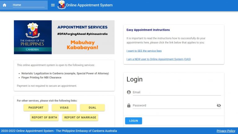 DFA Integrated Online Consular Service System – DAP
