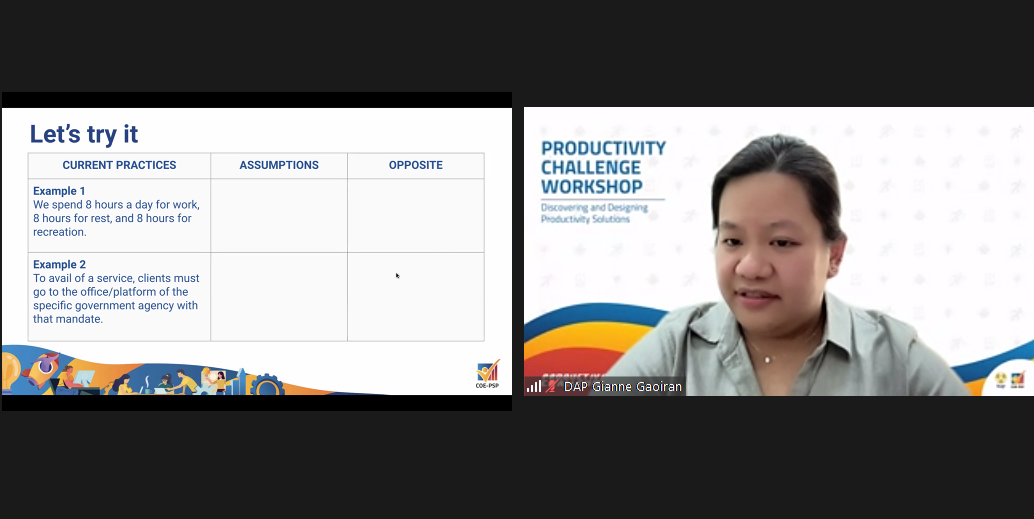 COE-PSP kicks off Productivity Challenge Workshop series – DAP